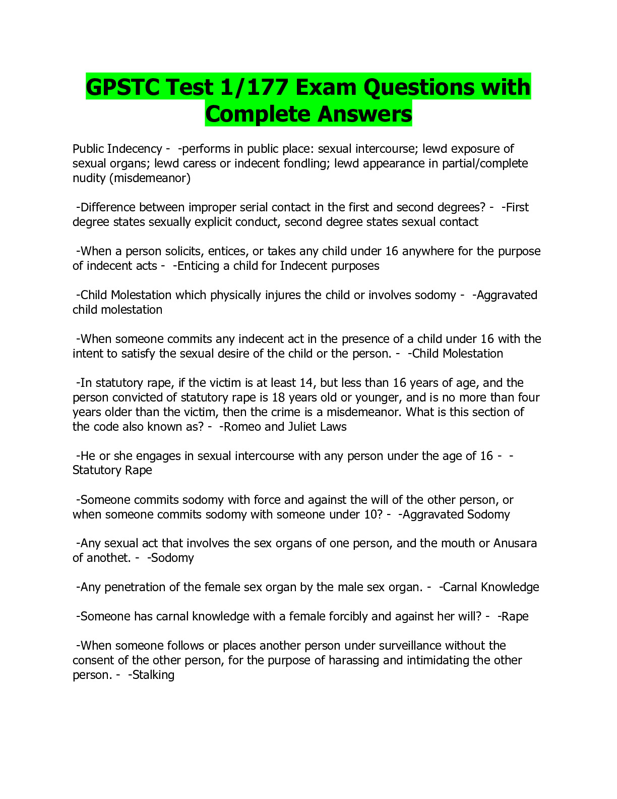 GPSTC Exams - DocMerit