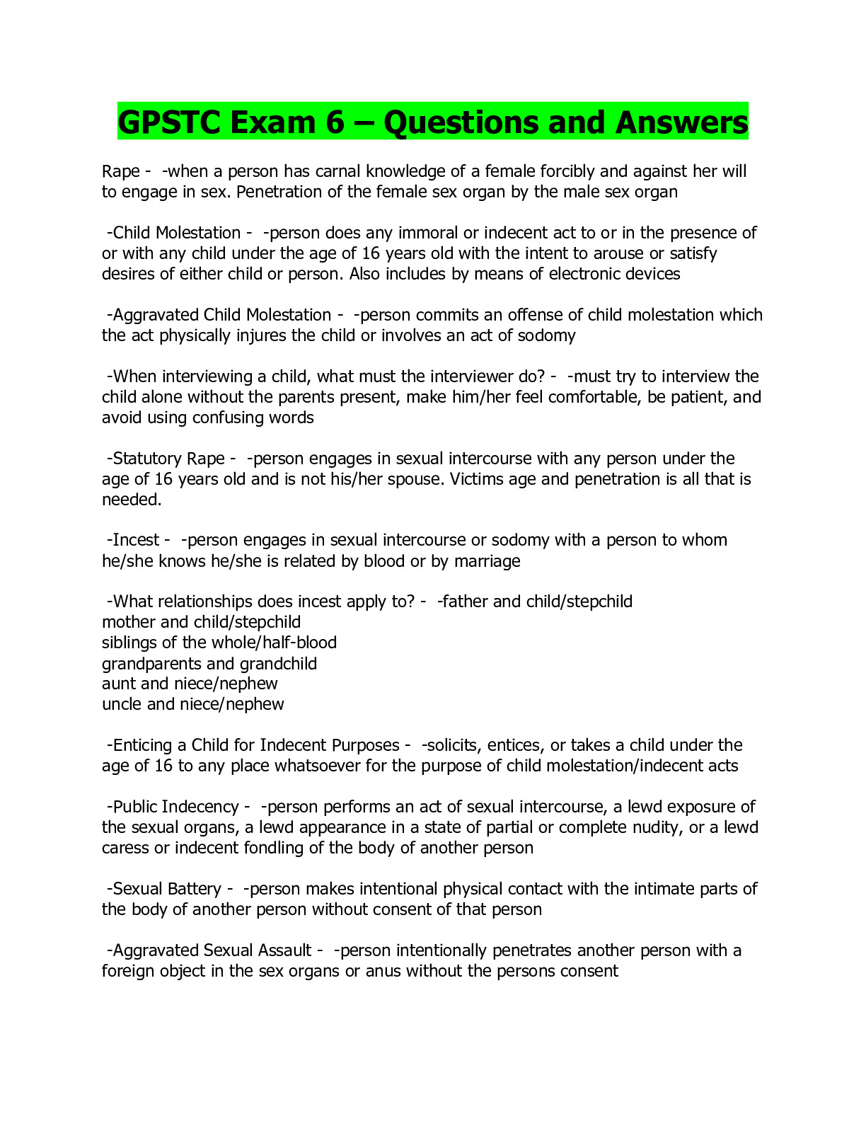 GPSTC Exams - DocMerit