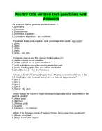 Poultry CDE written test questions with Answers - DocMerit