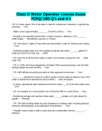 Class D Water Operator License Exam TCEQ/180 Q’s and A’s - DocMerit