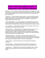Police Field Operations Exam/75 Questions with Verified Answers - DocMerit
