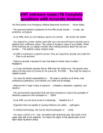 EMT entrance exam|78 Complete questions with Accurate Answers - DocMerit