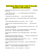 Washington State Driver's Test/73 Accurate Questions with Solutions ...