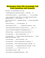 Washington State DOL Knowledge Test Exam Questions with Answers - DocMerit