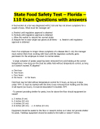 State Food Safety Test – Florida – 110 Exam Questions with answers ...