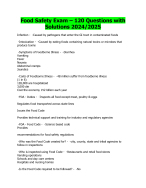 Food Safety Exam – 120 Questions with Solutions 2024/2025 - DocMerit