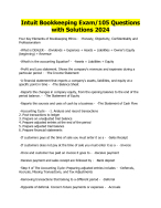 Intuit Bookkeeping Exam/105 Questions with Solutions 2024 - DocMerit