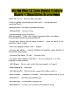 World War II Test World History Exam – Questions & answers - DocMerit