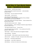 World War II Test World History Exam – Questions and answers - DocMerit