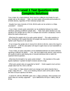 Dante Level 1 Test Questions with Complete Solutions - DocMerit
