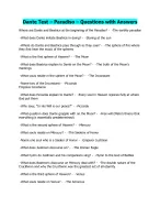 Dante Test – Paradiso – Questions with Answers - DocMerit