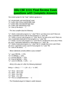 OSU CSE 2221 Final Review Exam questions with Complete Answers - DocMerit