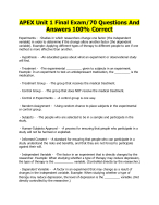 APEX Unit 1 Final Exam/70 Questions And Answers 100% Correct - DocMerit