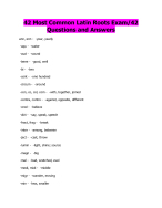 42 Most Common Latin Roots Exam/42 Questions and Answers - DocMerit