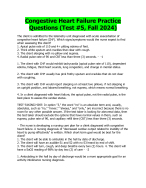 Congestive Heart Failure Practice Questions (Test #5, Fall 2024) - DocMerit