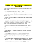 PA1 Call quiz Exam Questions and Answers 2024/2025 - DocMerit