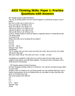 Thinking skills(AICE) Exam Questions with Accurate Solutions - DocMerit