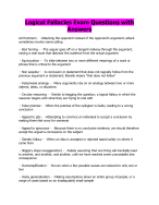 Logical Fallacies Exam Questions with Answers - DocMerit