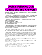 Logical Fallacies Quiz (Questions and Answers) - DocMerit