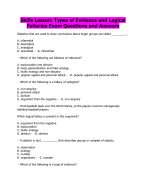 Skills Lesson: Types of Evidence and Logical Fallacies Exam Questions ...