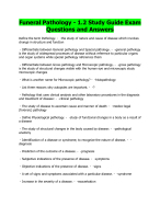 Funeral Pathology - 5.3 Study Guide Exam Questions and Answers - DocMerit