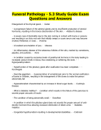 Funeral Pathology - 5.3 Study Guide Exam Questions and Answers - DocMerit