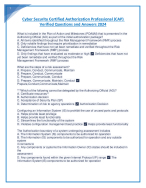 Cyber Security Certified Authorization Professional (CAP) Verified ...