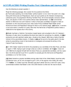 ACCUPLACER® Writing Practice Test 1 Questions and Answers 2025. - DocMerit