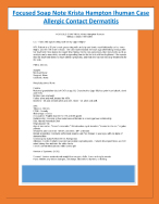 Focused Soap Note Krista Hampton Ihuman Case Allergic Contact ...