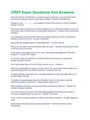 CRAT Exam Questions And Answers - DocMerit