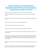 Watson Glaser Test (Assumptions) Questions with 100% Correct Answers ...