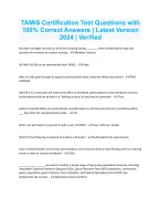 TAMIS Certification Test Questions with 100% Correct Answers | Latest ...