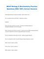 MCAT Biology Practice Questions With Complete Solutions. - DocMerit