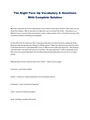 The Night Face Up Vocabulary and Questions With Complete Solution ...