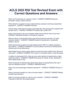 ACLS 2025 RQI Test Revised Exam with Correct Questions and Answers ...