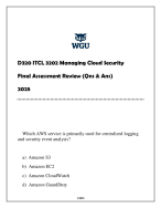 D320 ITCL 3202 Managing Cloud Security Applications FA Review 2025 (Qns & An - DocMerit