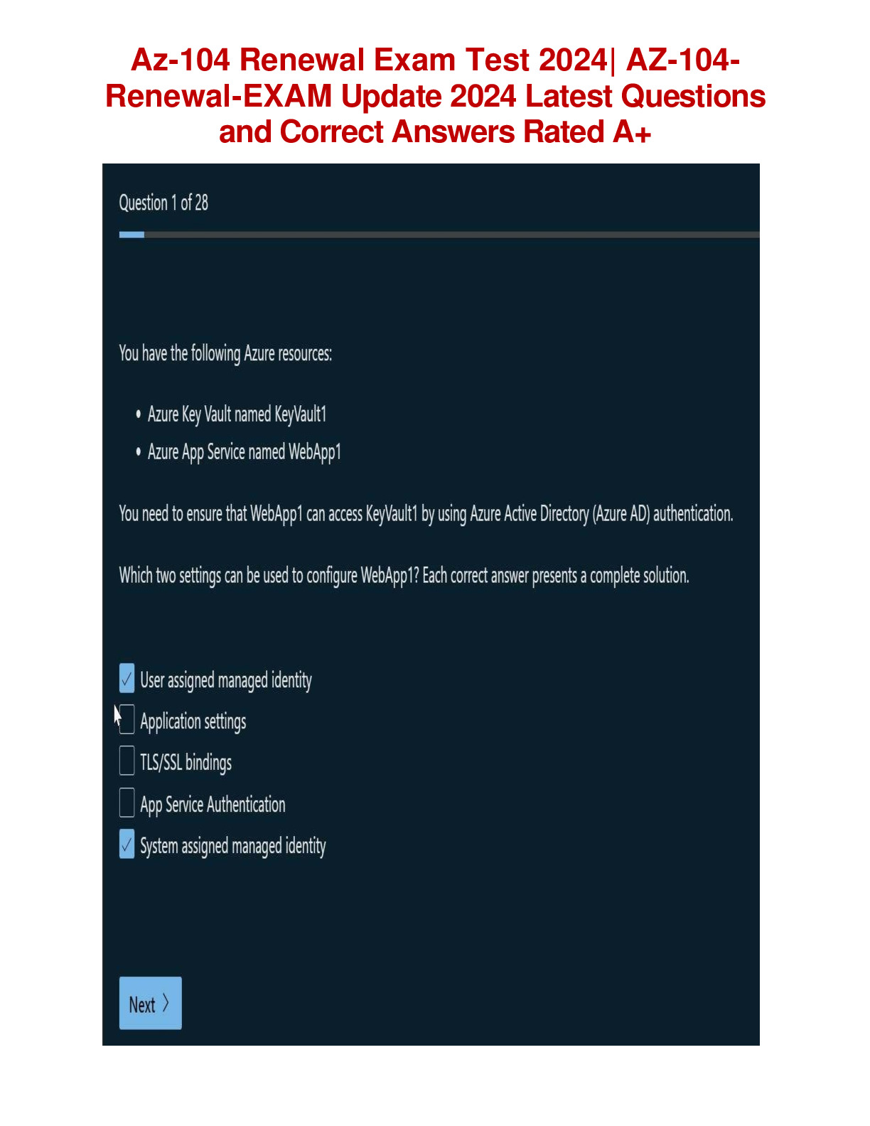 Az-104 Renewal Exam Test 2024| AZ-104-Renewal-EXAM Update 2024 Latest ...