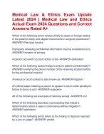 Medical Law & Ethics Exam Update Latest 2024 | Medical Law and Ethics ...