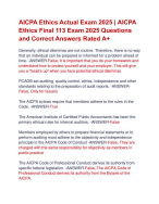 AICPA Ethics Actual Exam 2025 | AICPA Ethics Final 113 Exam 2025 ...