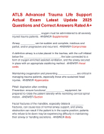 ATLS ADVANCED TRAUMA LIFE SUPPORT Questions With 100- Correct Answers ...