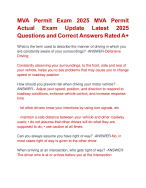 MVA PERMIT TEST ACTUAL TEST LATEST 2025 COMPLETE QUESTIONS AND CORRECT ...