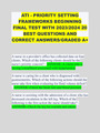 ATI - PRIORITY SETTING FRAMEWORKS BEGINNING FINAL TEST WITH 2023/2024 ...