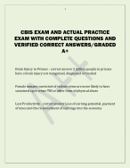 CBIS EXAM AND ACTUAL PRACTICE EXAM WITH COMPLETE QUESTIONS AND VERIFIED CORRECT ANSWERS - DocMerit