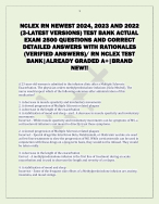 NCLEX RN NEWEST 2024, 2023 AND 2022 (3-LATEST VERSIONS) TEST BANK ...