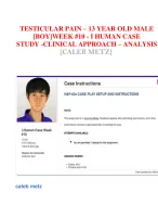TESTICULAR PAIN – 13 YEAR OLD MALE [BOY]WEEK 10 - I HUMAN CASE STUDY ...