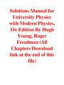 University Physics with Modern Physics 15th Edition By Hugh Young ...