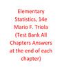 Elementary Statistics, 14e Mario F. Triola (Test Bank) - DocMerit