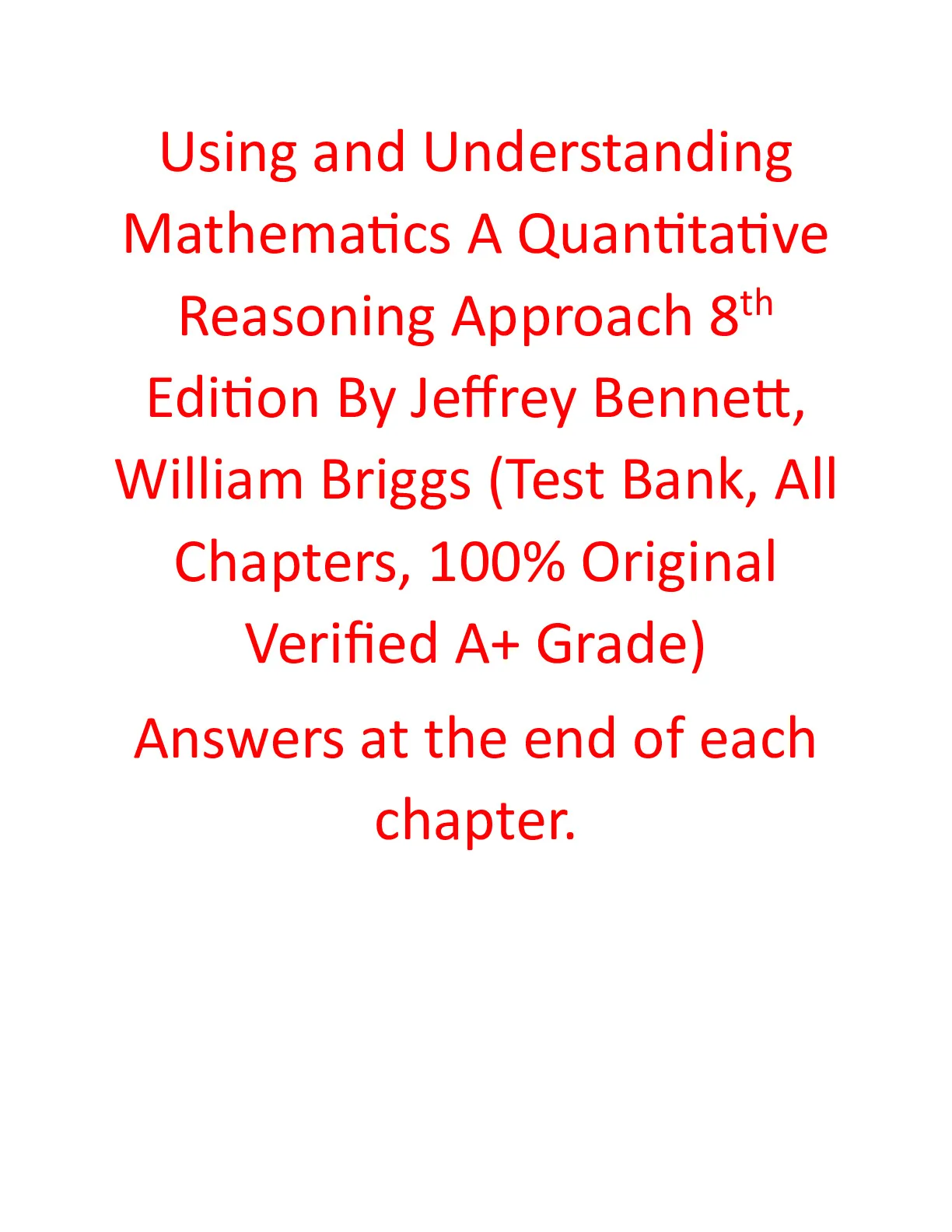 Test Bank For Using and Understanding Mathematics A Quantitative ...