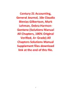 Solutions Manual For Century 21 Accounting General Journal 10th Edition ...