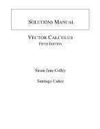 Solutions Manual for Vector Calculus 5th Edition By Susan Colley ...